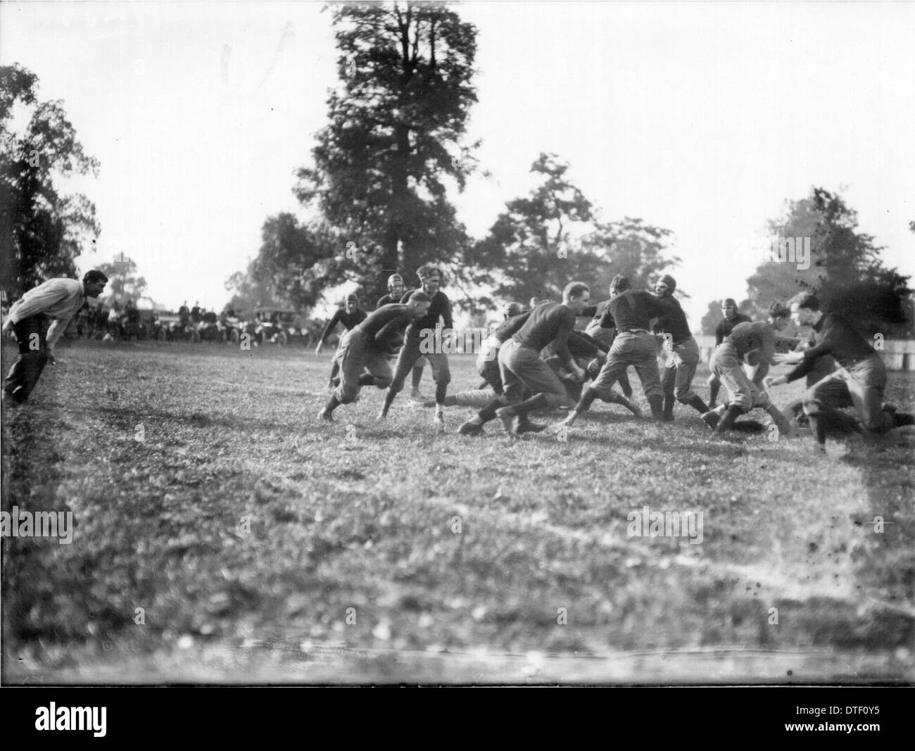 Action from the Miami-Georgetown football game in 1913, showing the ...