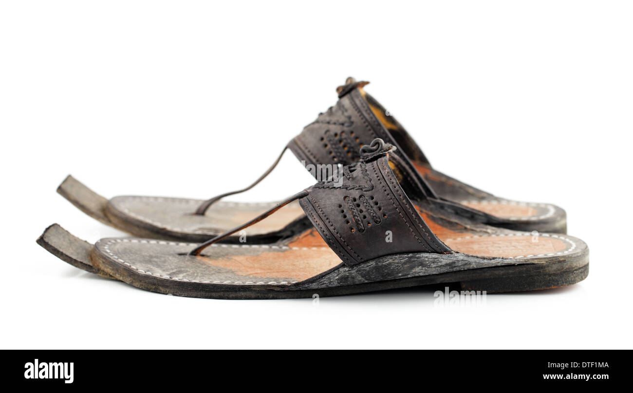Traditional Arabic sandals shot against a white background Stock Photo ...