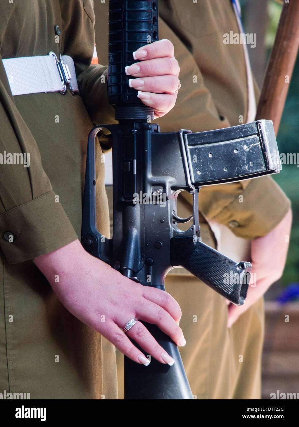 Jerusalem, Israel. 17th Feb, 2014. A female IDF soldier serving in an ...