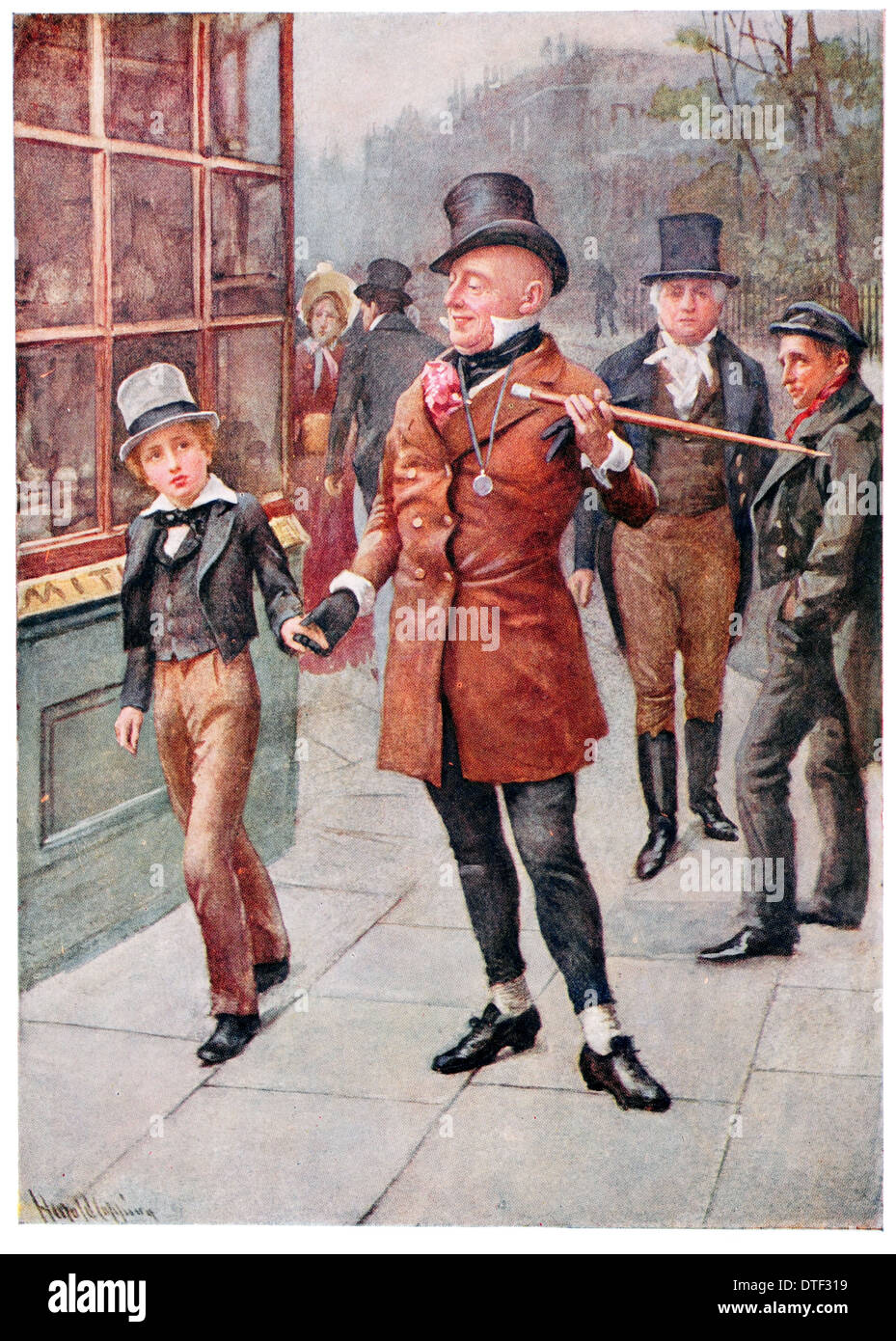 Mr Micawber conducts David Copperfield home Illustration from the Novel ...