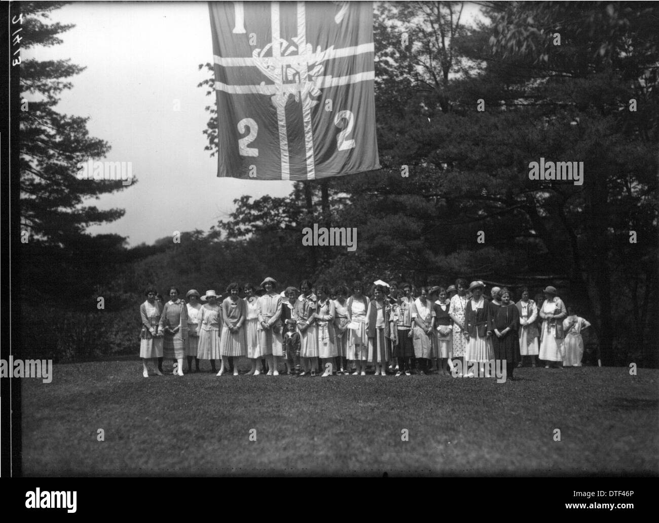 A group portrait from Tree Day at Western College in 1922, capturing ...