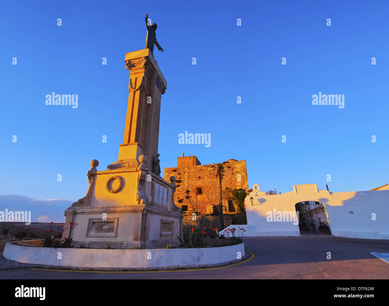 Christ Monument in front of the Monastery on the top of El Toro ...