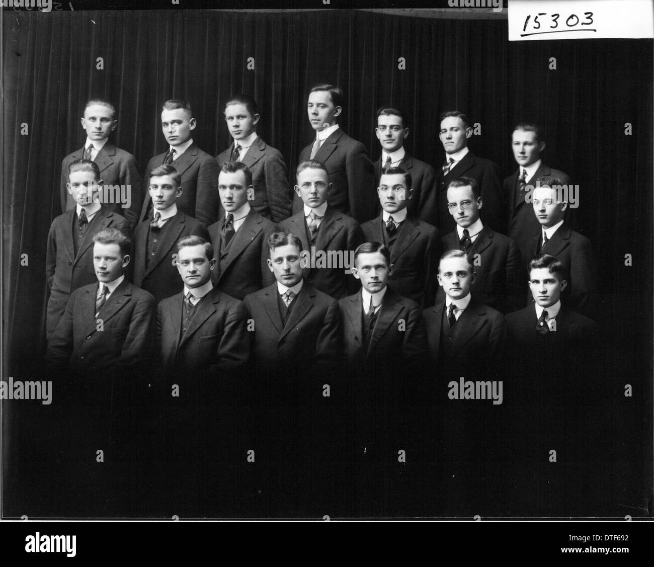 This group portrait from 1916 shows members of the Alpha Delta Sigma ...
