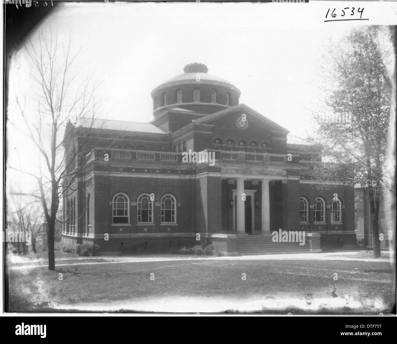 A photograph from 1917 showing the Alumni Library at Miami University ...