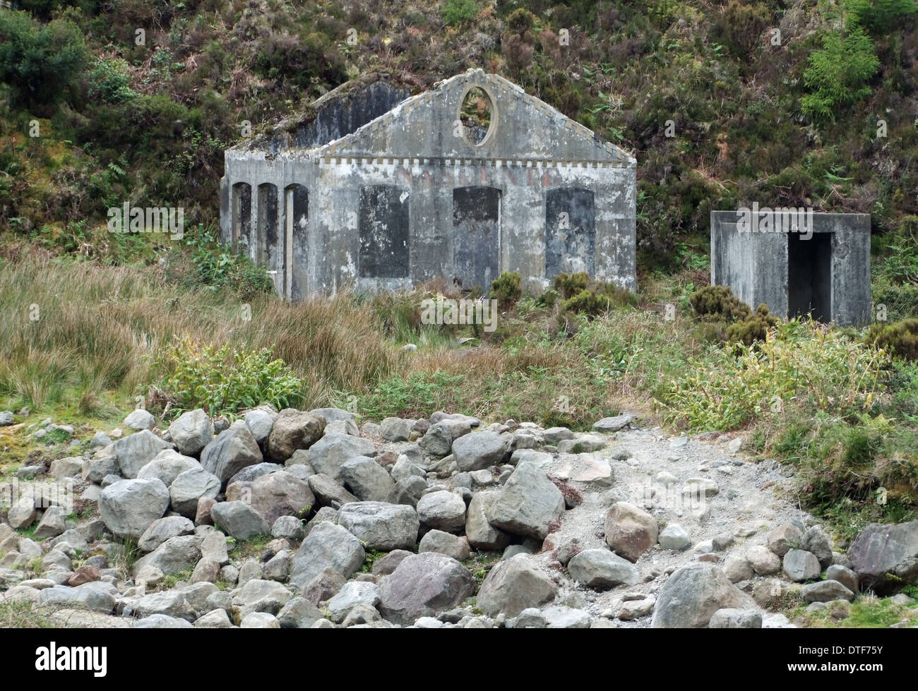 small house ruin at São Miguel Island, the biggest island of the Azores ...