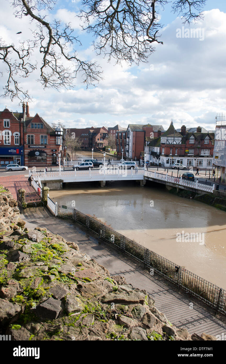 High water on The River Medway in Tonbridge, Kent, UK as it passes ...