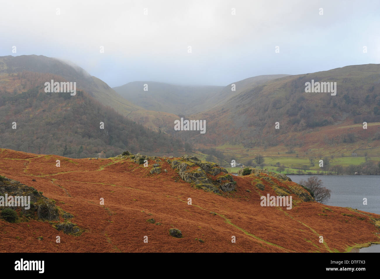 Winter View from Silver Point over Ullswater and the Fells Covered with ...