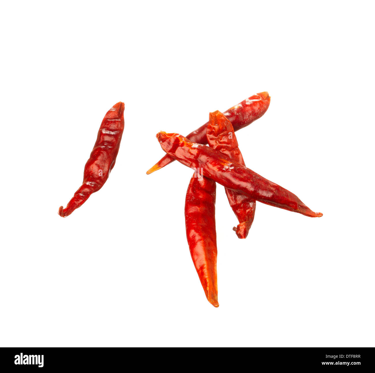 Closeup view of red spicy peppers isolated on white background Stock ...
