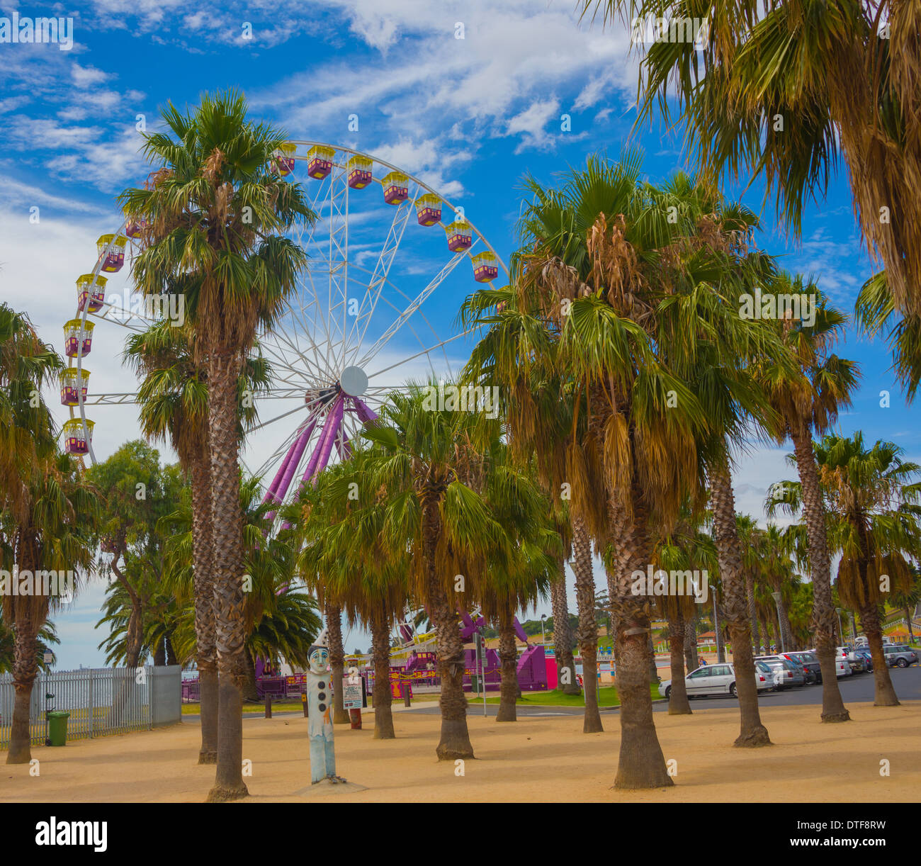 Colourful ferris wheel located on the Geelong Eastern Beach foreshore ...