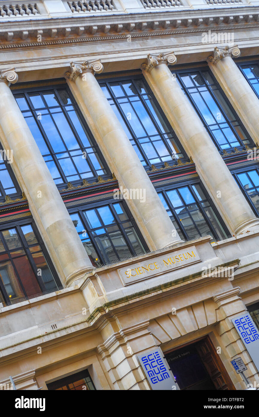 London Science Museum entrance and facade with museum logos. in ...