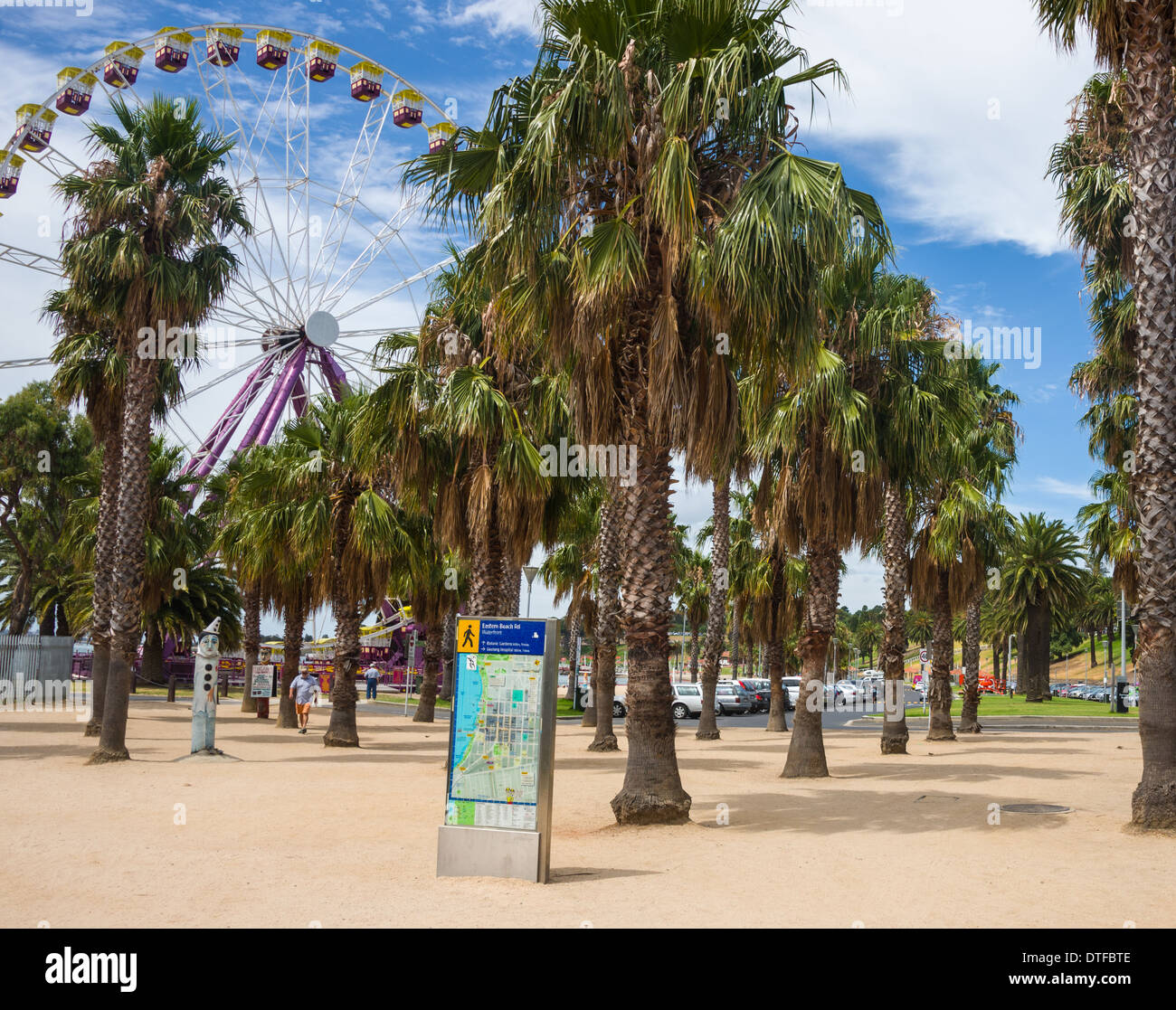 Geelong beach front Colourful ferris wheel located on the Geelong ...
