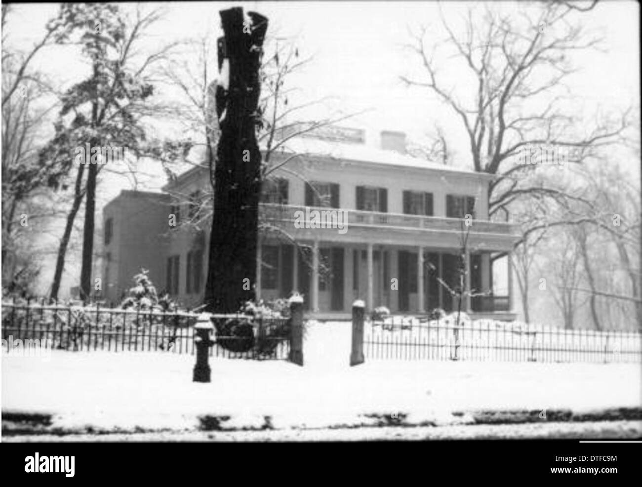 A historic photograph showing Lewis Place at Miami University during ...