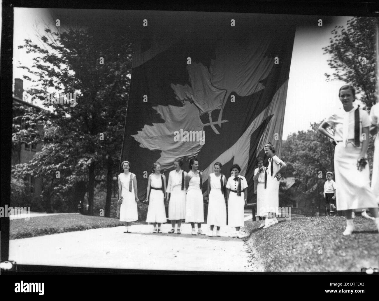 This photograph from 1933 captures a group portrait of women during an ...
