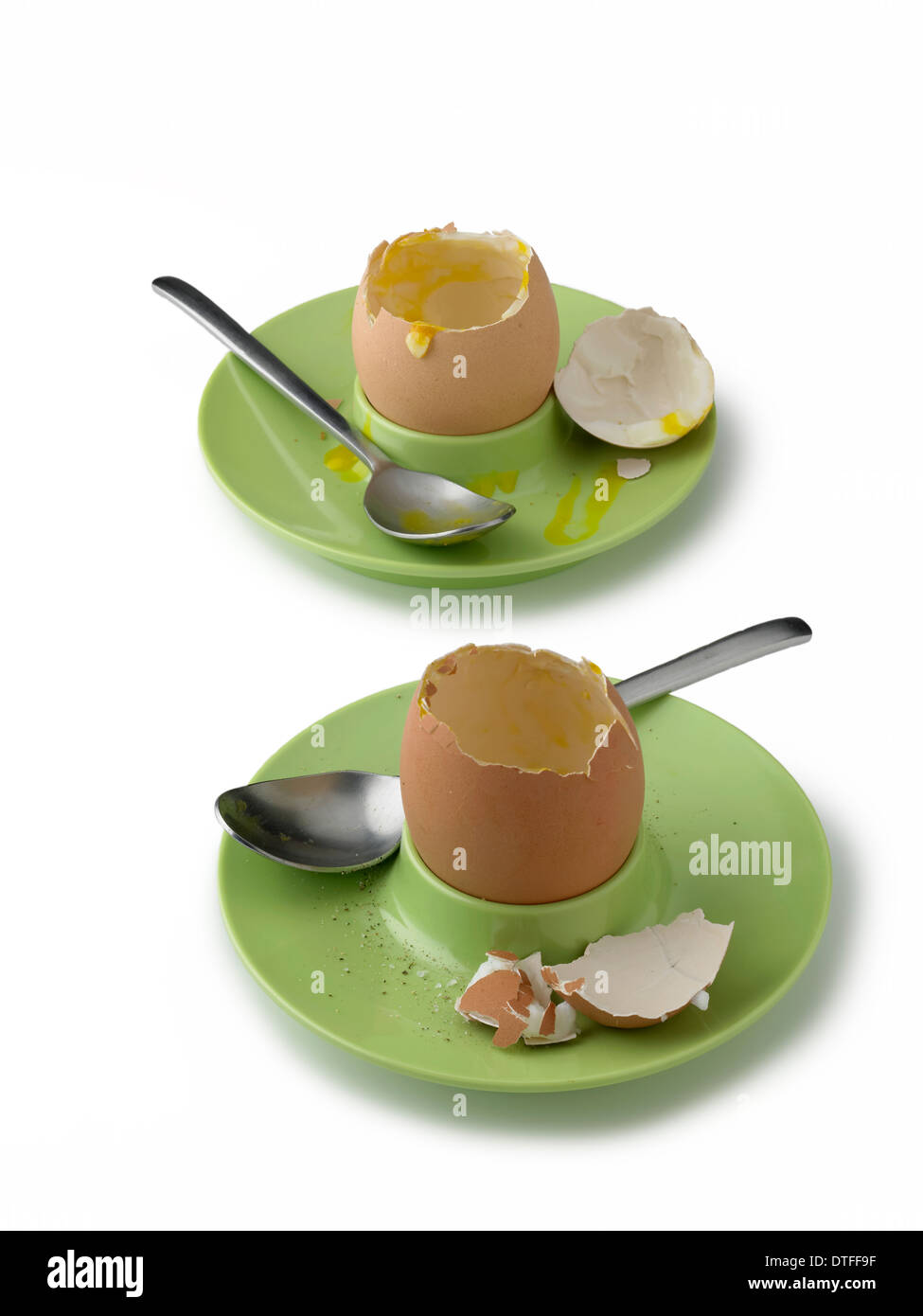 boiled eggs, empty shells Stock Photo - Alamy