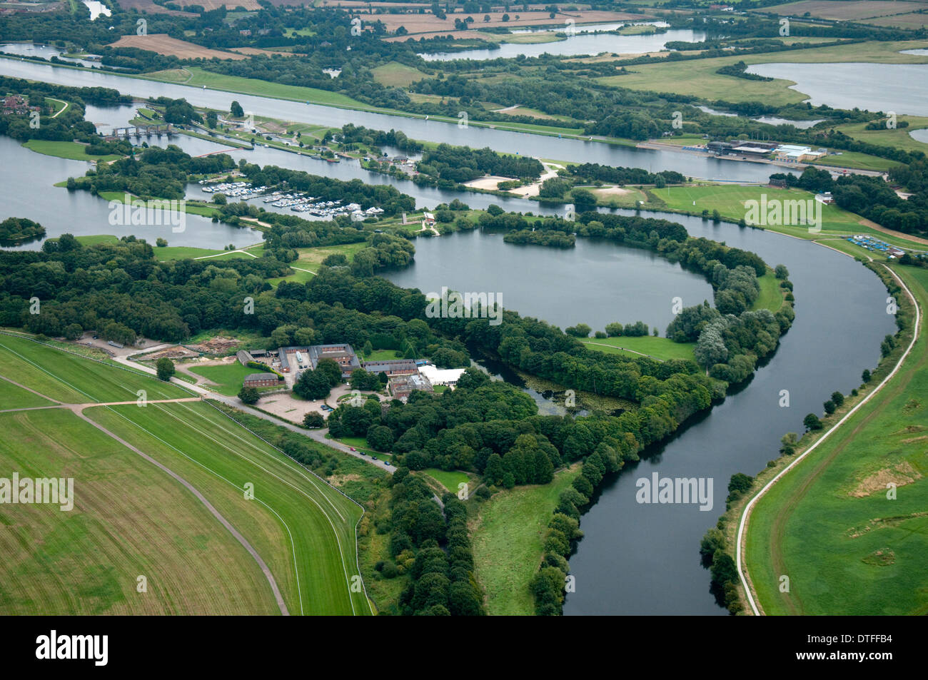 Aerial shot of Colwick Country Park in Nottingham City, Nottinghamshire ...