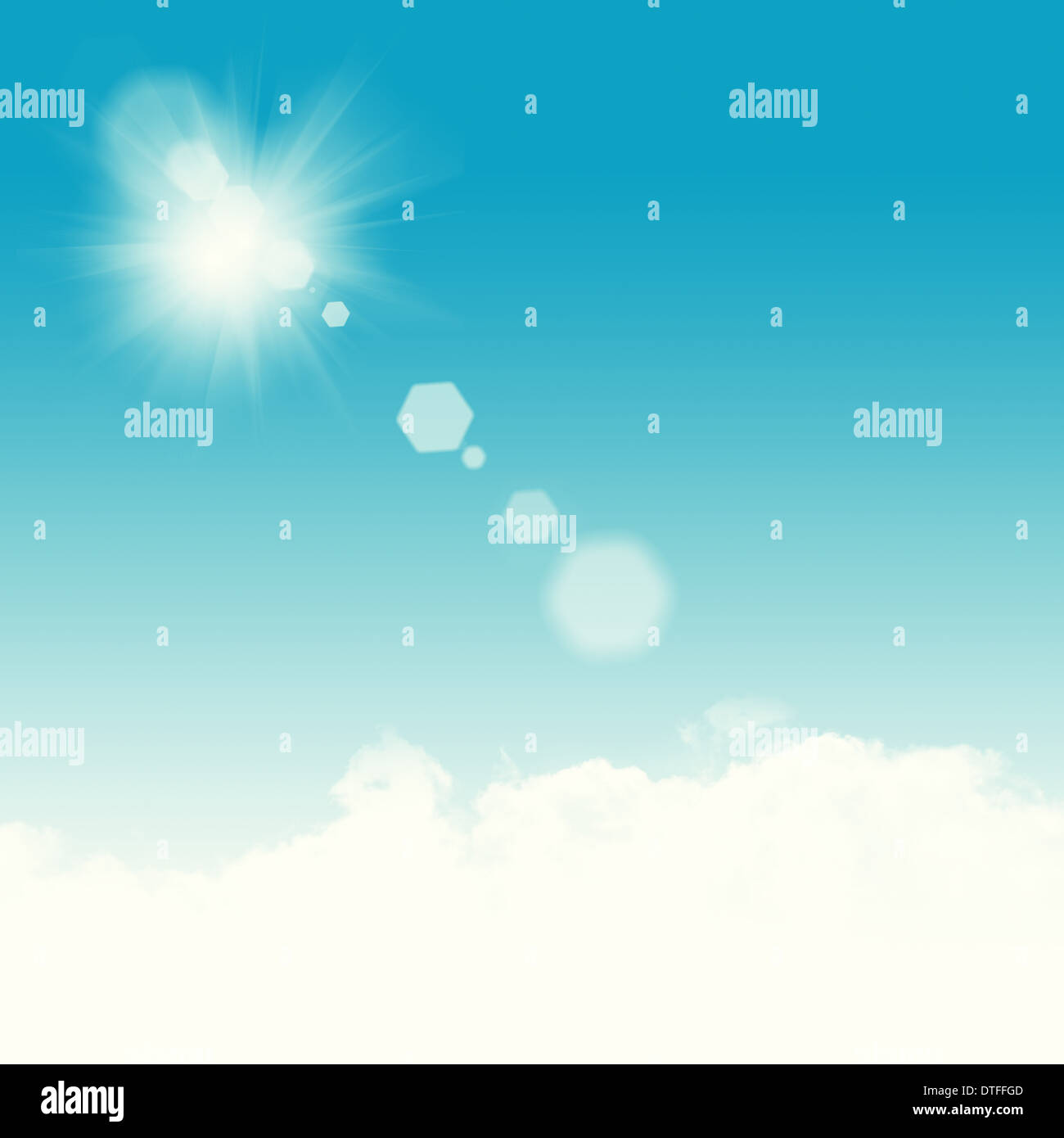 Blue sunny sky abstract background Stock Photo - Alamy