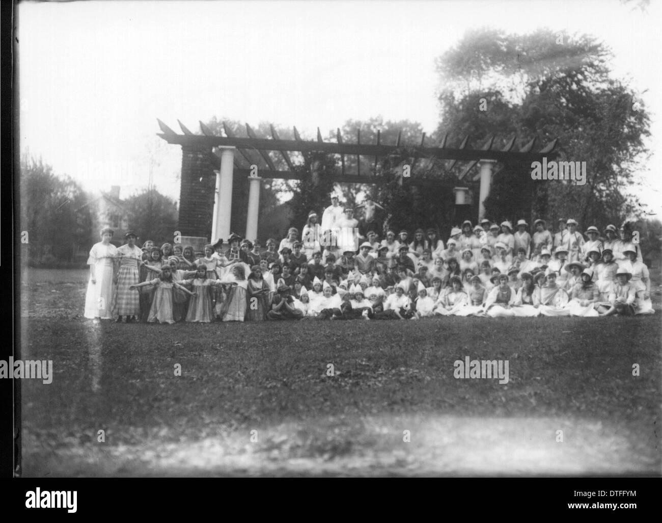 This historical photograph captures the May Day celebration at Oxford ...