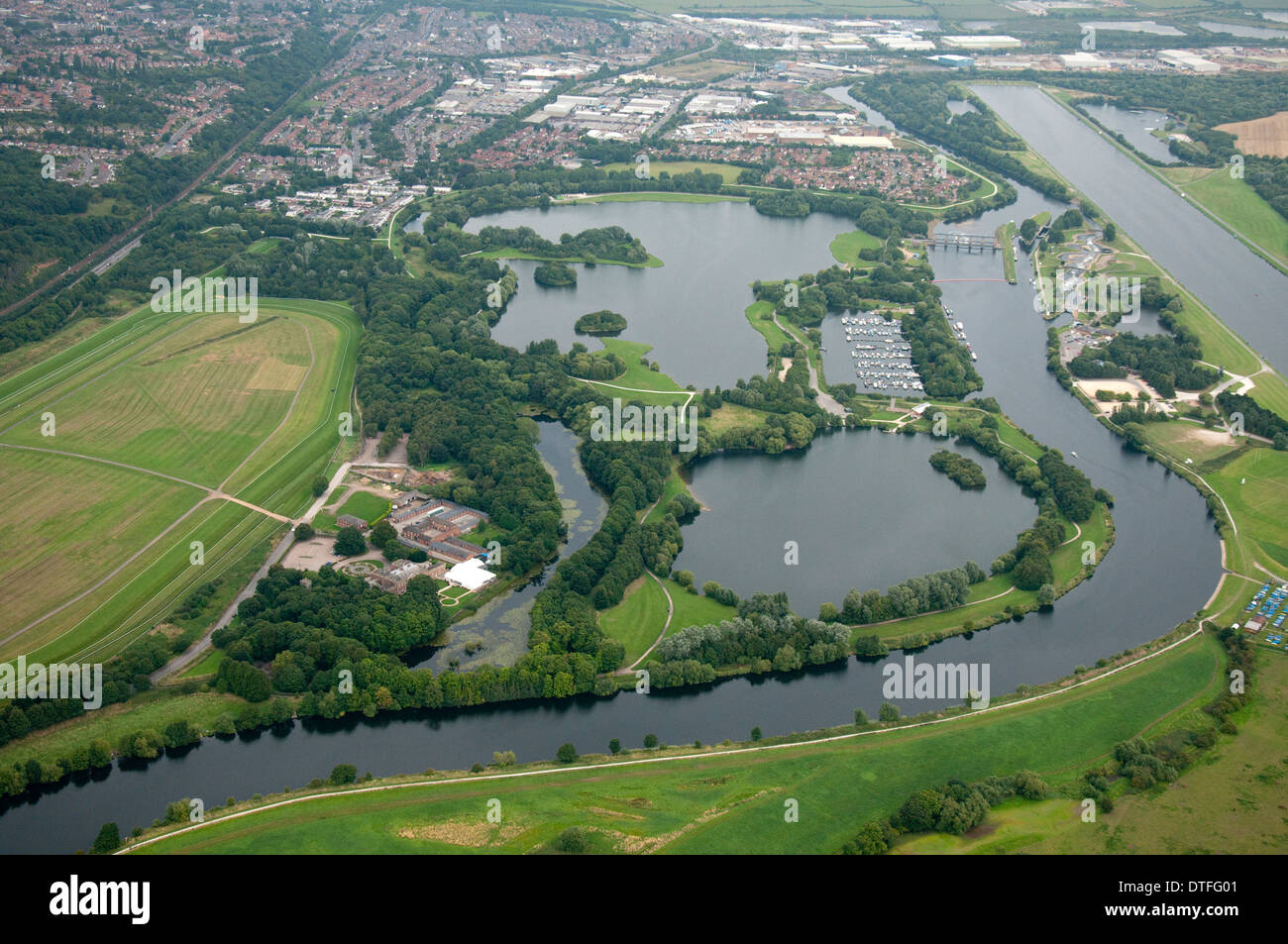 Aerial shot of Colwick Park in Nottingham City, Nottinghamshire UK ...