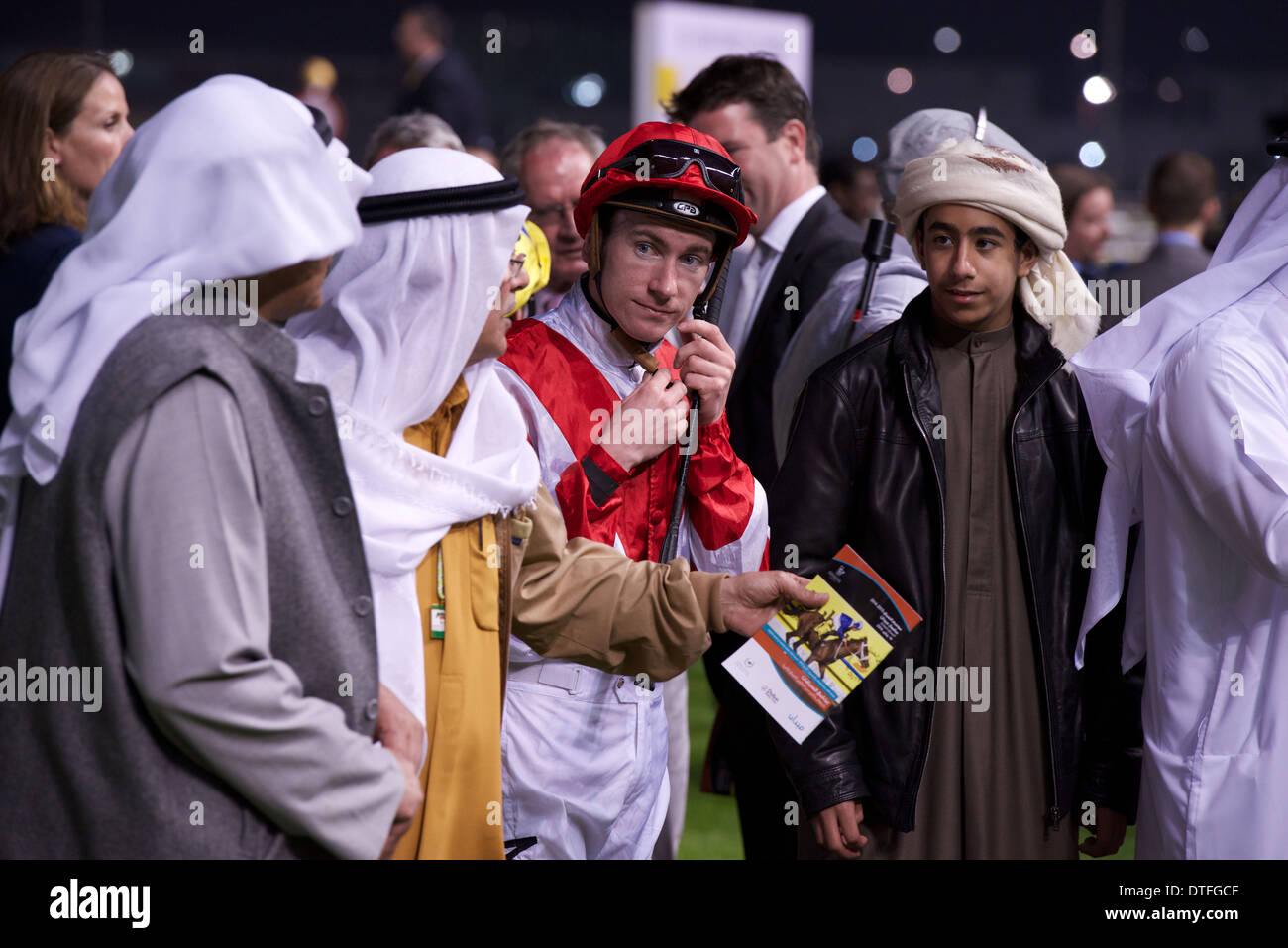 Martin Lane prepares to mount up for the start of race 4 during the ...
