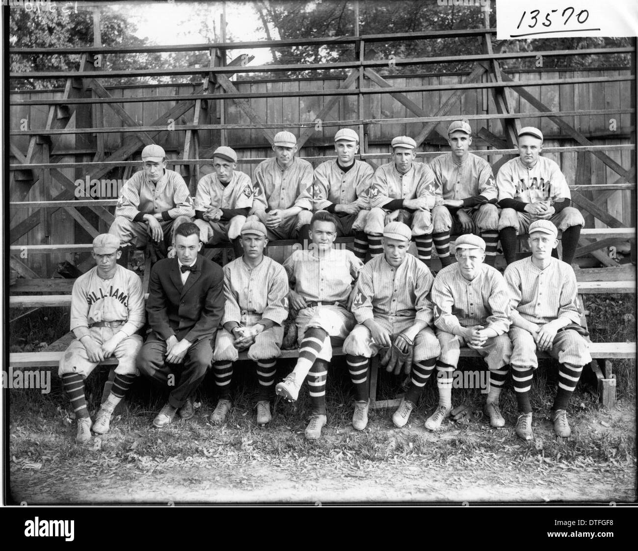The 1914 Miami University baseball team poses for a group portrait ...