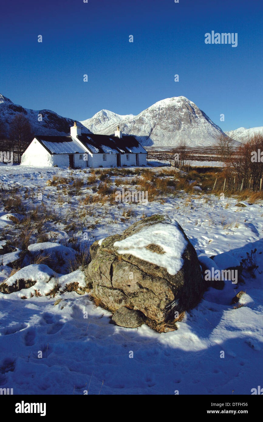 Buachaille Etive Mor and Blackrock Cottage, Glencoe, Highland Stock ...