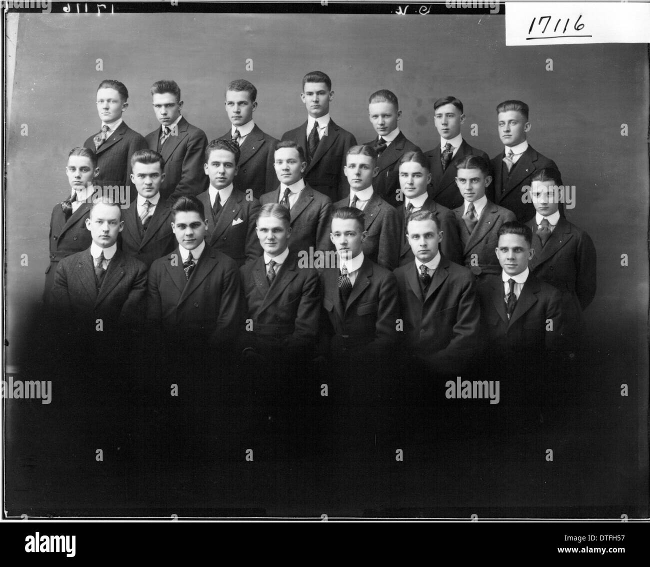 This historical photograph shows the Delta Upsilon fraternity chapter ...