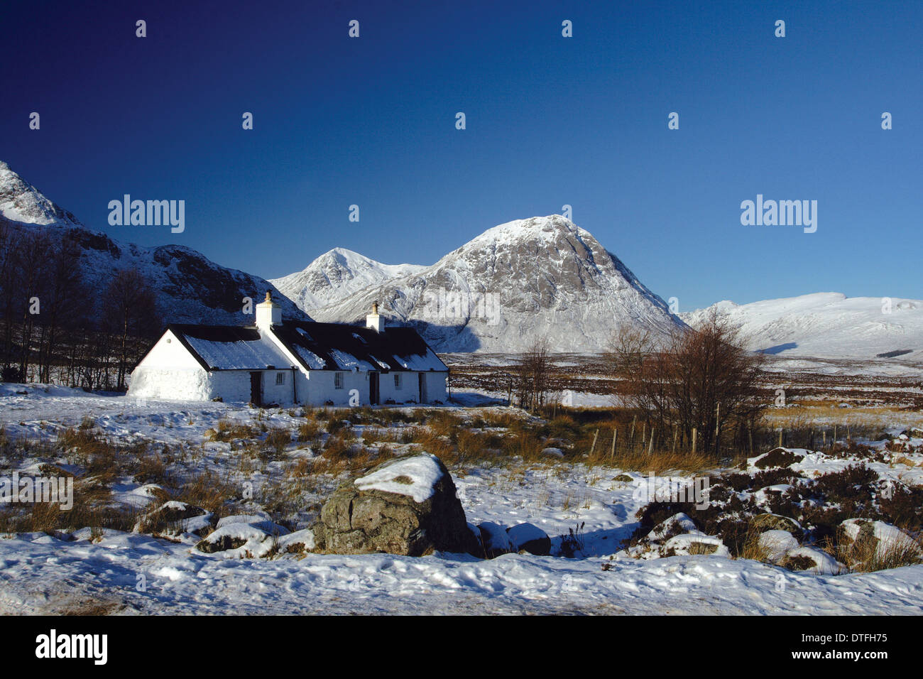 Buachaille Etive Mor and Blackrock Cottage, Glencoe, Highland Stock ...