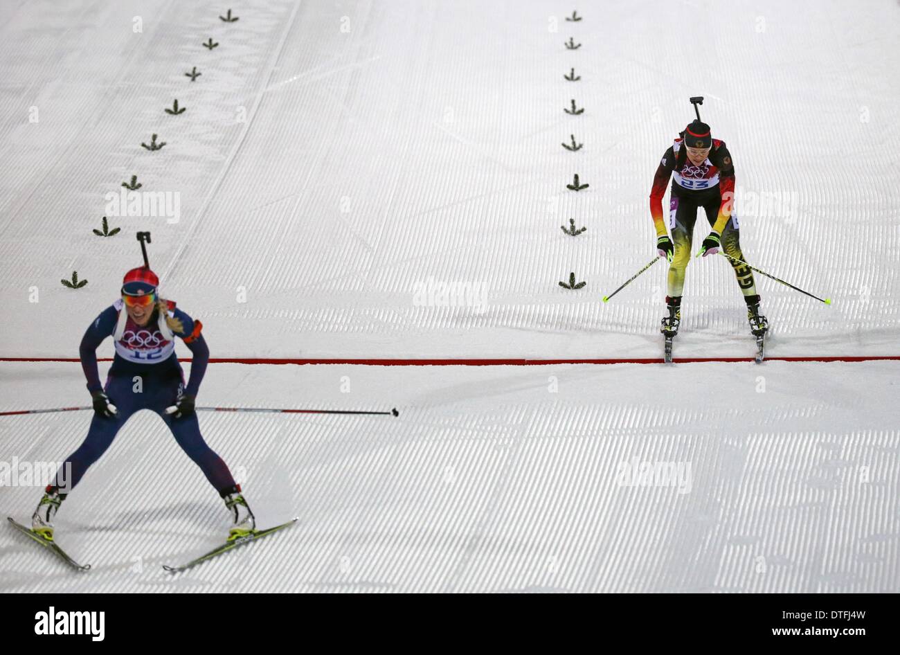 Third placed Tiril Eckhoff of Norway (L) and Evi Sachenbacher-Stehle of ...