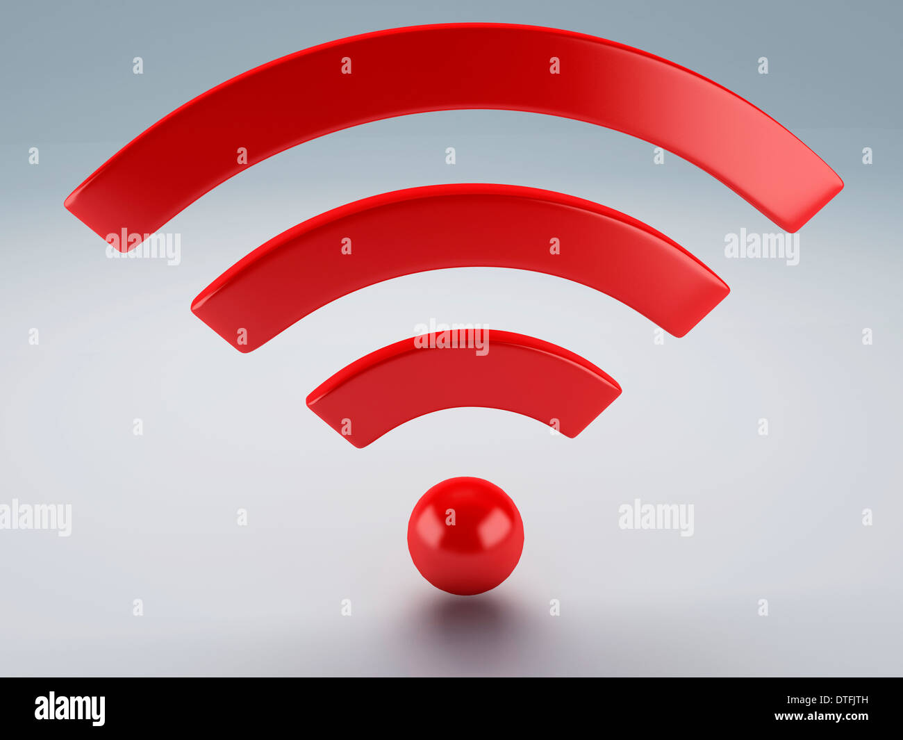 red wifi icon 3d illustration Stock Photo - Alamy