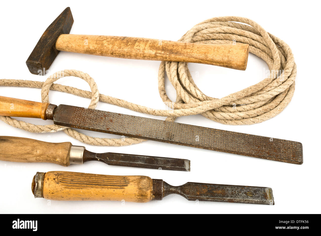 old tools isolated on the white background Stock Photo - Alamy