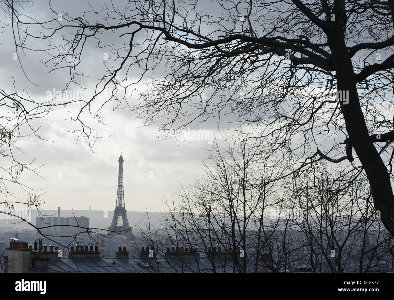Eiffel Tower between trees and rooftops Stock Photo - Alamy Eiffel Tower between trees and rooftops Stock Photo - Alamy