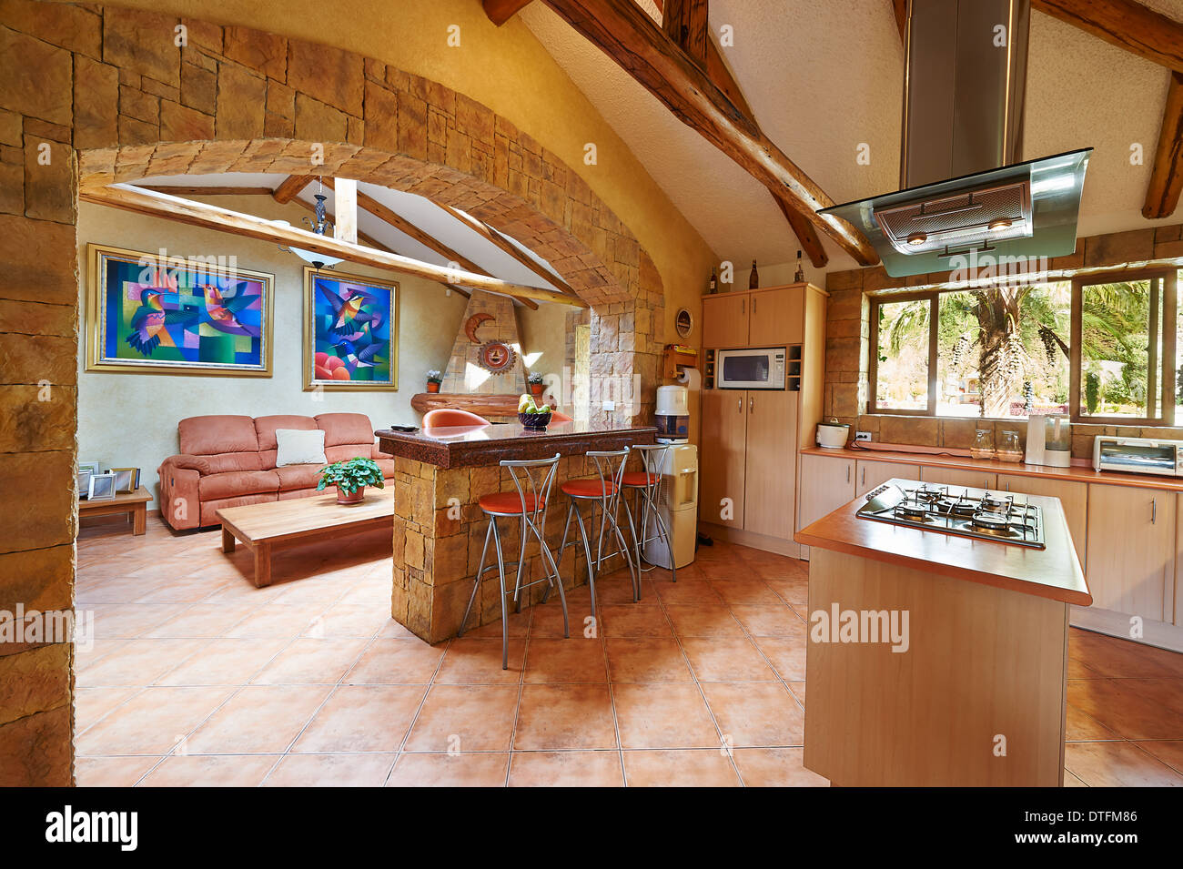 Interior design: Big kitchen Stock Photo - Alamy