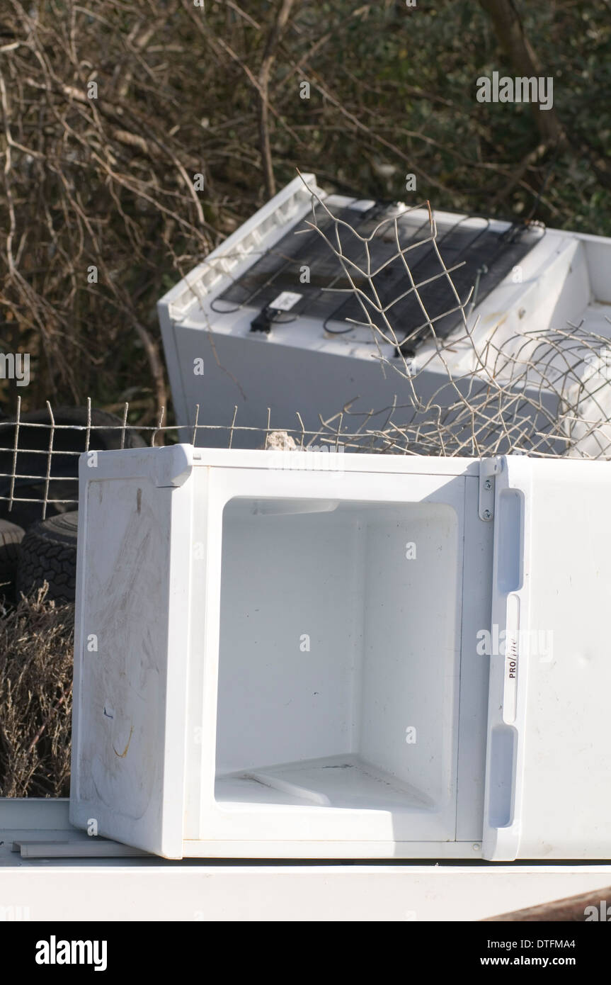 old fridge fridges disposed of at roadside fly tipped tipping tippers ...