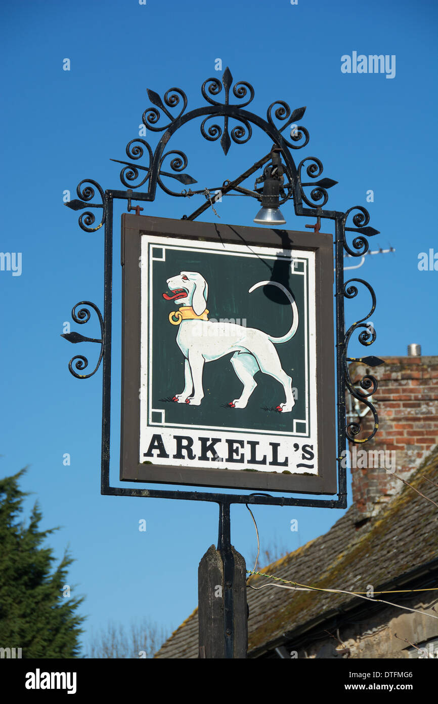 An Arkell's Brewery pub sign for The Talbot pub. UK, 2014 Stock Photo ...