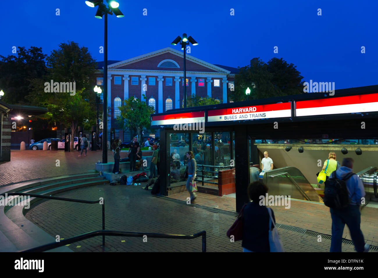 Harvard Square Metro Station entrance red line, Boston Stock Photo - Alamy
