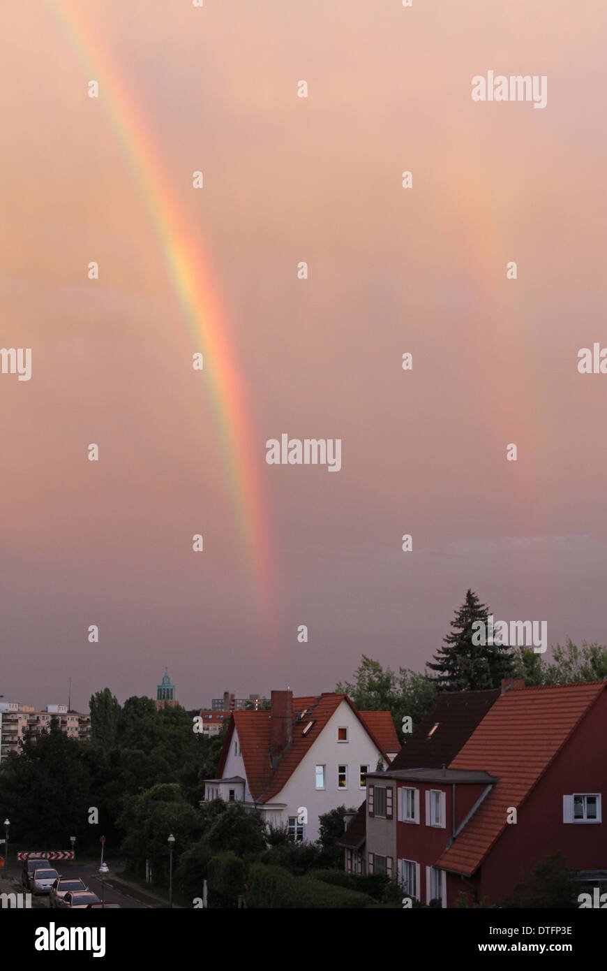 Berlin, Germany, Rainbow after a storm Stock Photo - Alamy