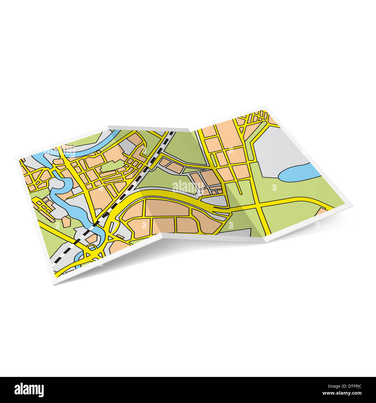 Design of city map booklet on white background Stock Photo - Alamy