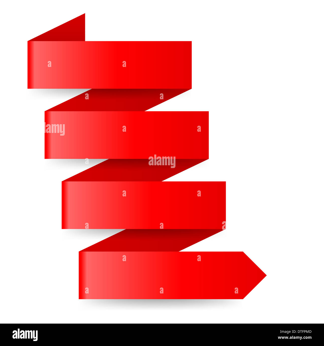 Red paper arrow in zigzag shape on white background Stock Photo - Alamy