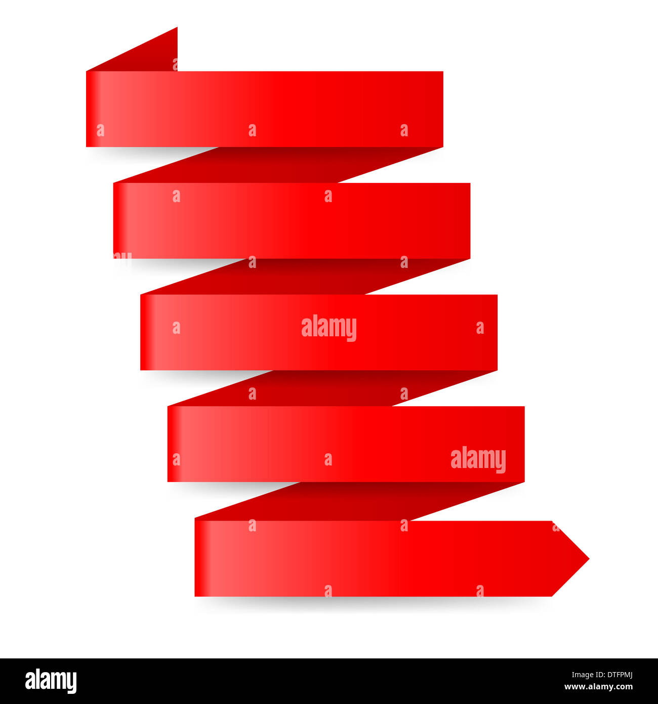 Red zigzag paper arrow on white background Stock Photo - Alamy