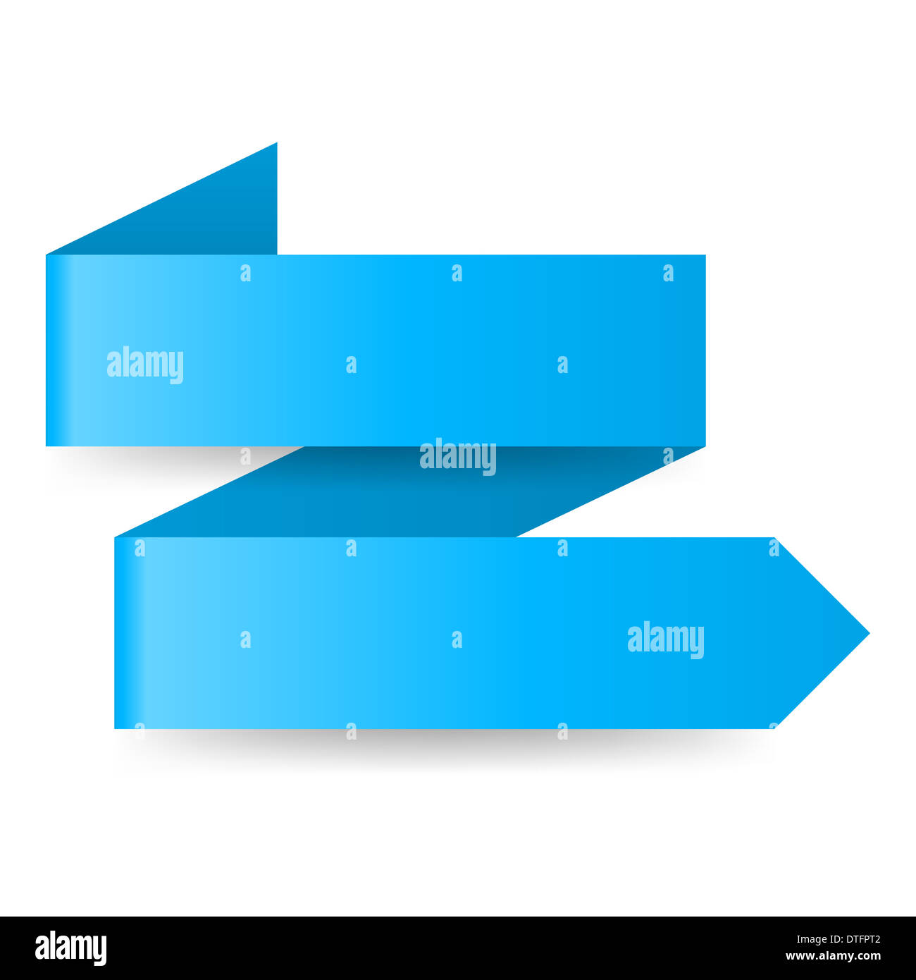 Two-step blue zigzag paper arrow on white background Stock Photo - Alamy