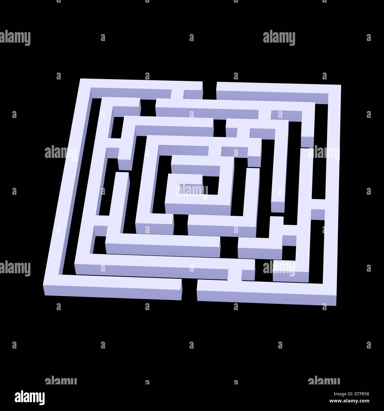 White square 3d labyrinth on black background Stock Photo - Alamy