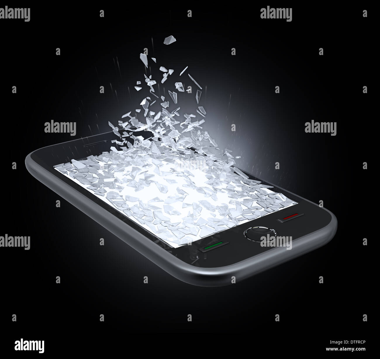 A smart phone display screen being shattered Stock Photo - Alamy