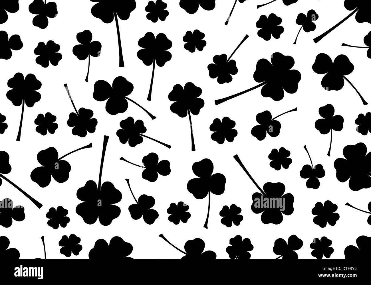 Seamless pattern clover on Black and White Stock Photos & Images - Alamy