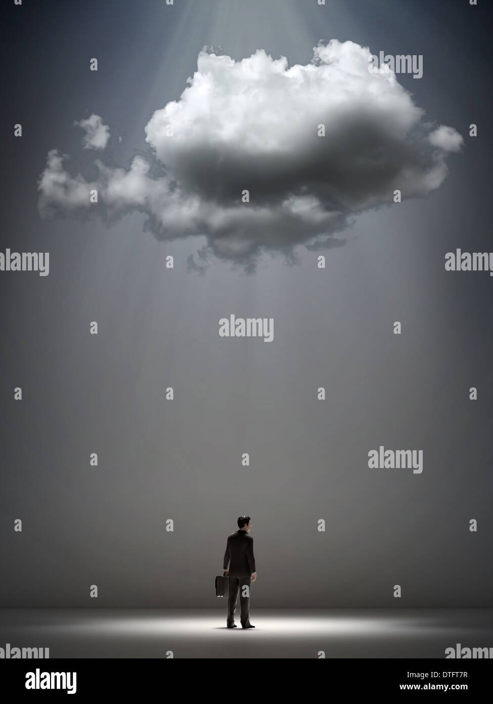 A cloud over a businessman - straggle and opportunity concept Stock ...