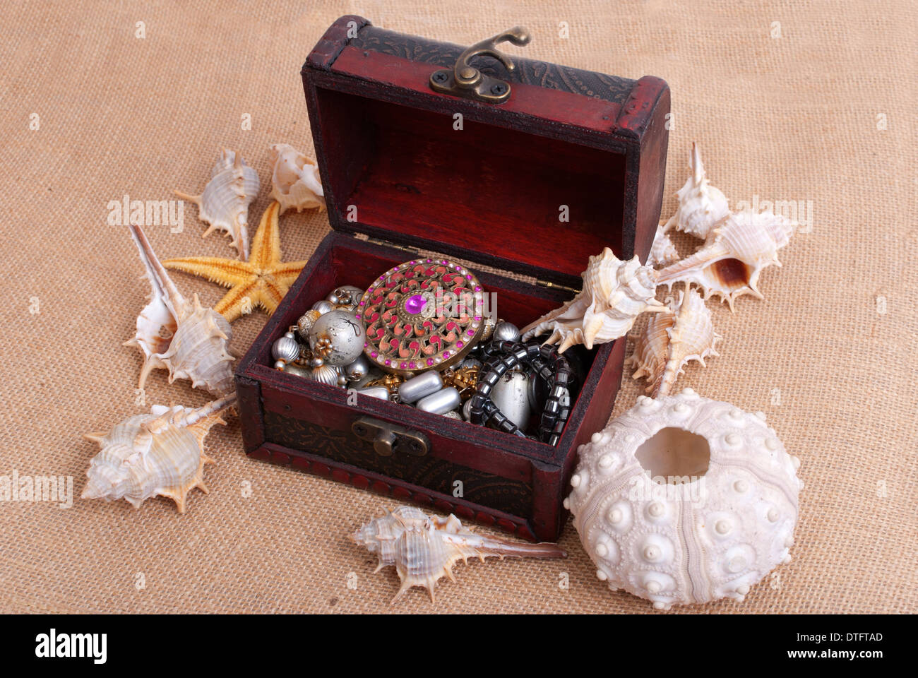 Treasure chest in sea Stock Photo - Alamy