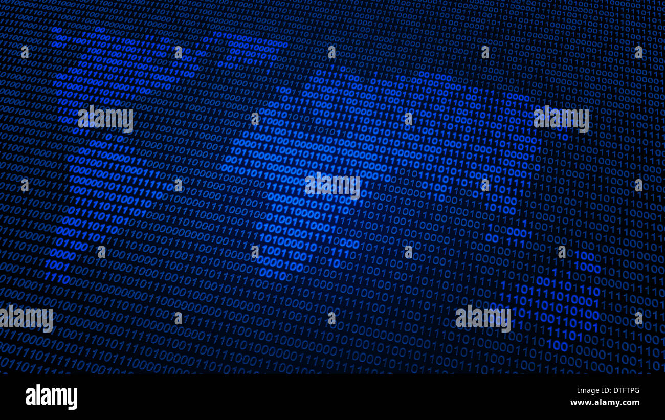 World map made out of binary code Stock Photo - Alamy