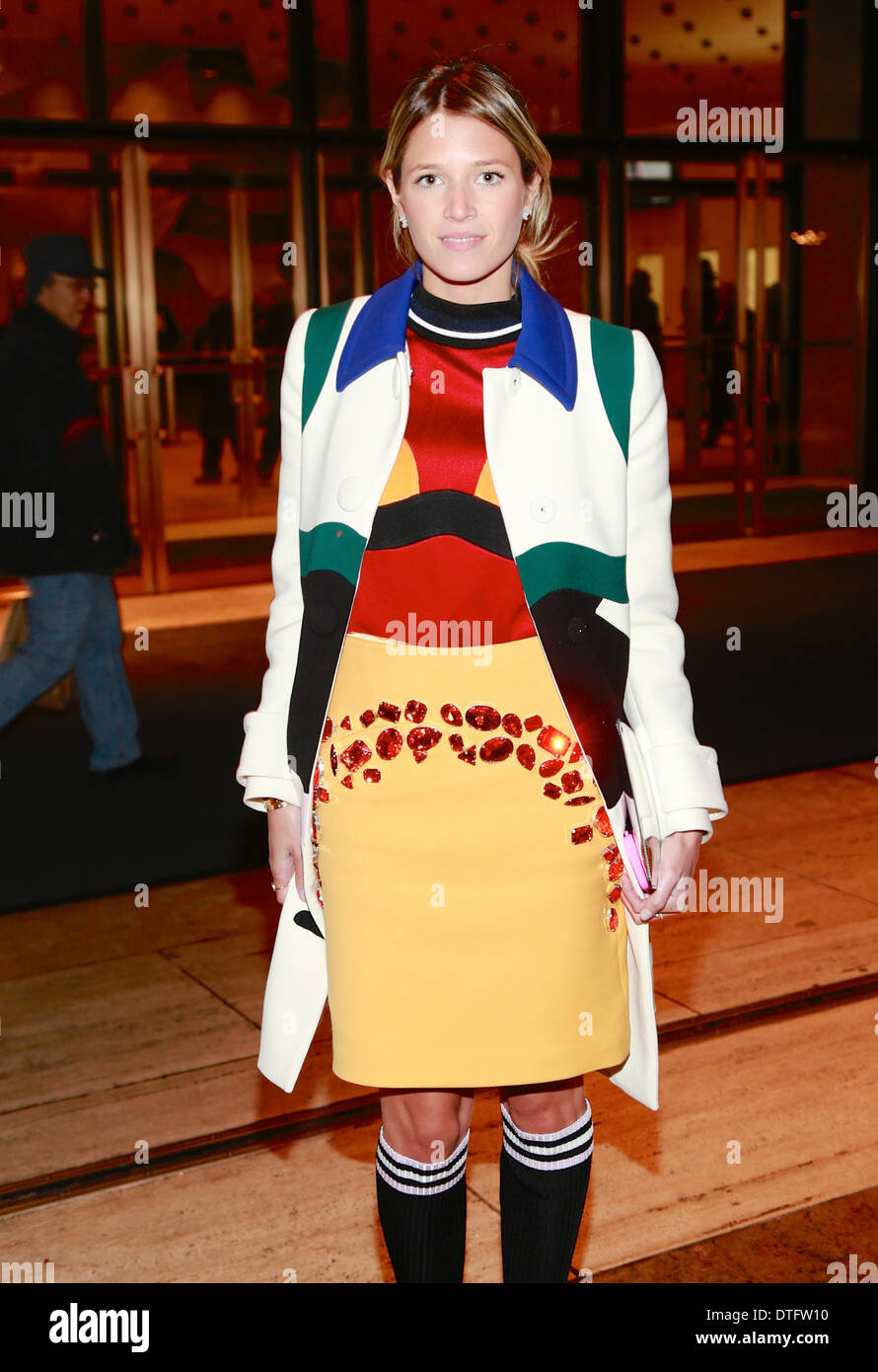 Helena Bordon arriving at the Reem Acra runway show in New York City ...