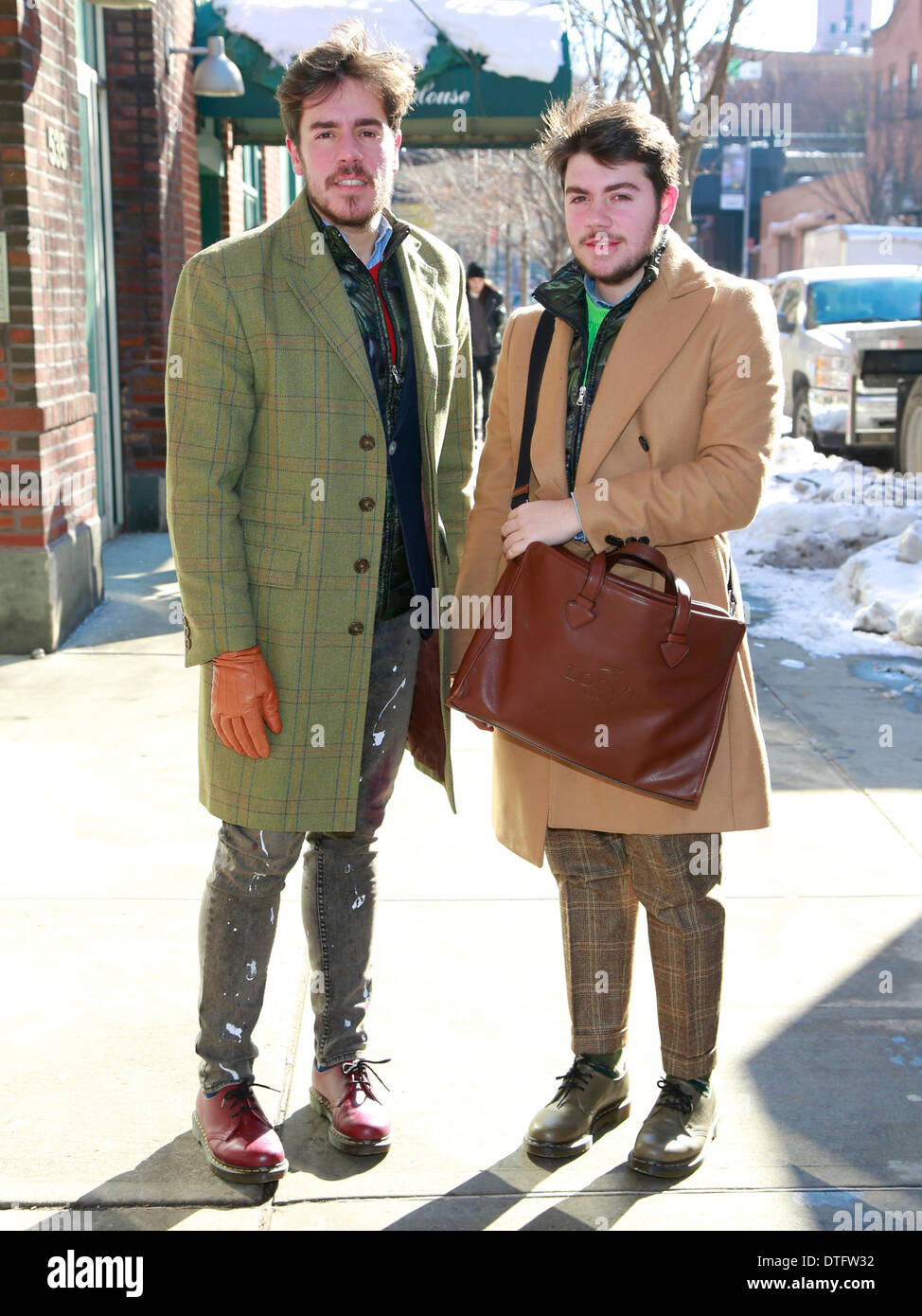 Spanish friends Manuel and Zolze arriving at the Vera Wang runway shown ...