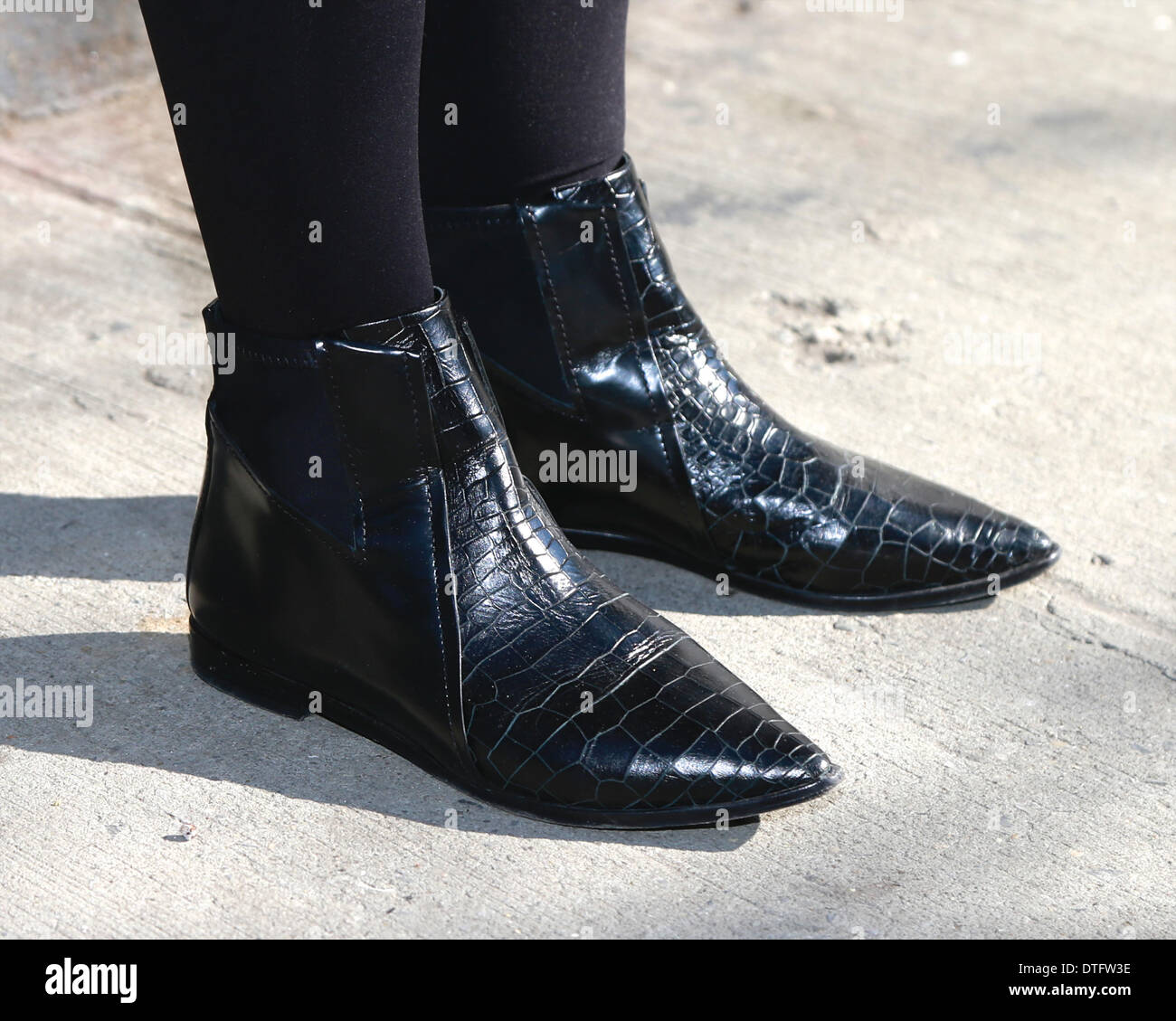 Jayme Cyk arriving at the Vera Wang runway show in New York City - Feb ...