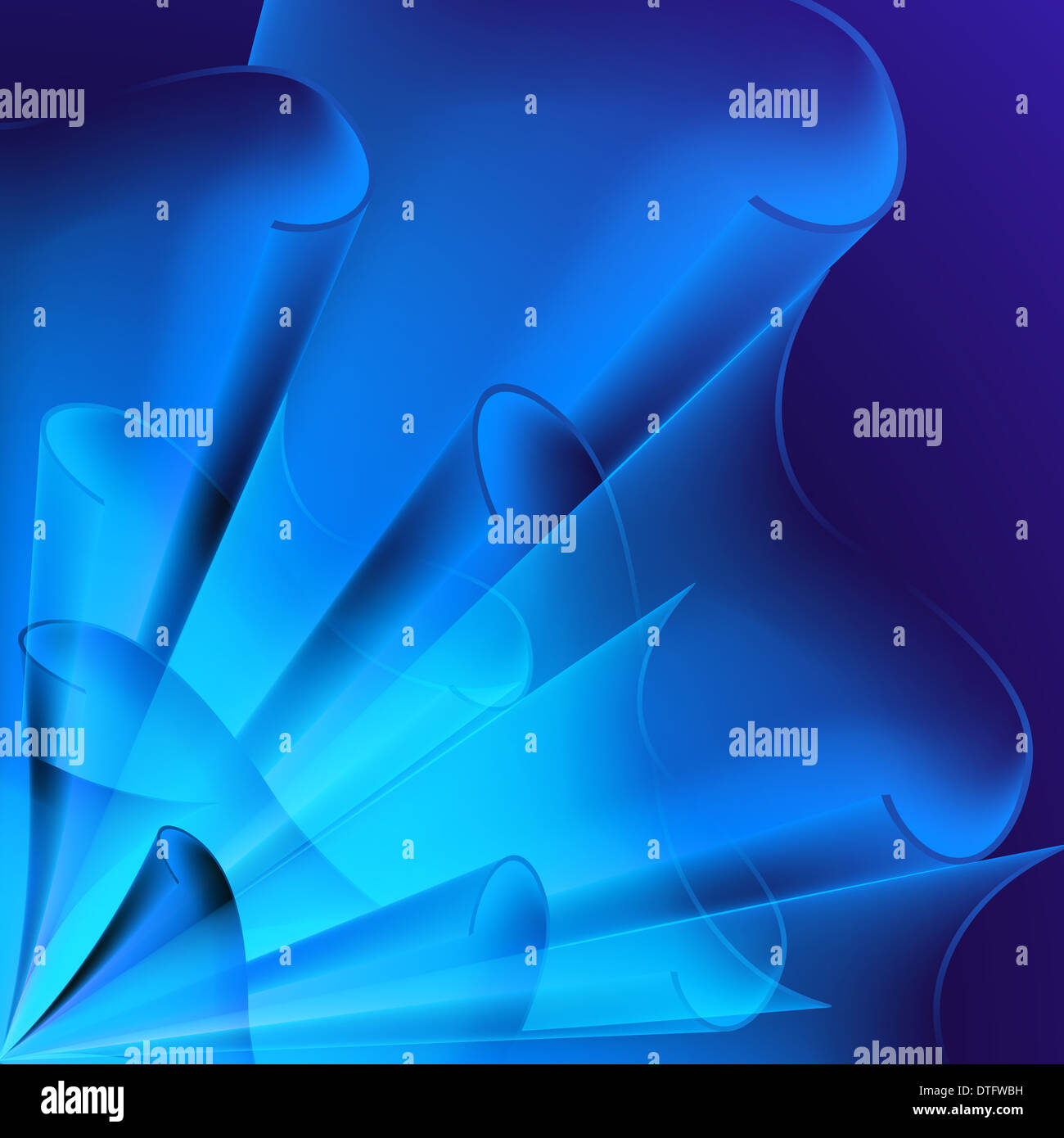 Abstract background with curved flag elements in blue shades Stock ...